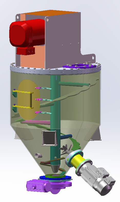 High Precision Vertical Powder Mixer 304 / 316L Stainless Steel Ribbon ...